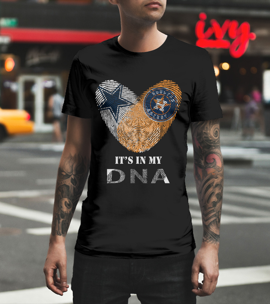 Cowboys Astros It's In My DNA Fingerprint T-Shirt