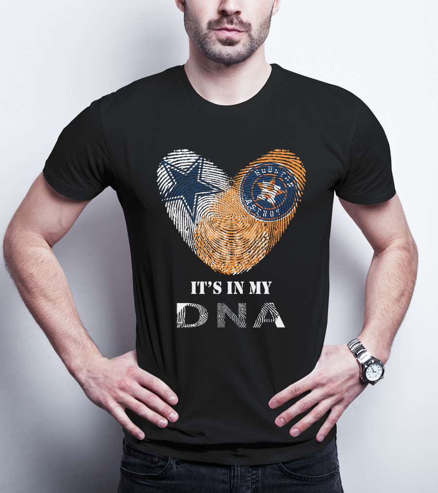 Cowboys Astros It's In My DNA Fingerprint T-Shirt