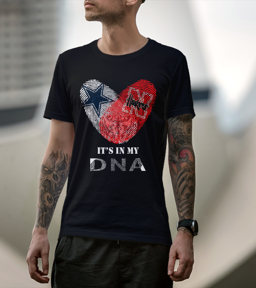 Cowboys Huskers It's In My DNA Fingerprint T-Shirt