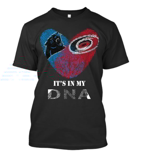 Panthers Hurricanes It's In My DNA Fingerprint Heart T-Shirt