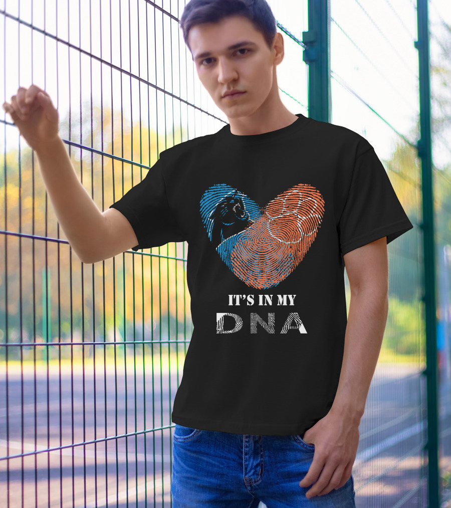 Panthers Clemson Tigers Heart Fingerprint Paw It's In My Dna T-Shirt