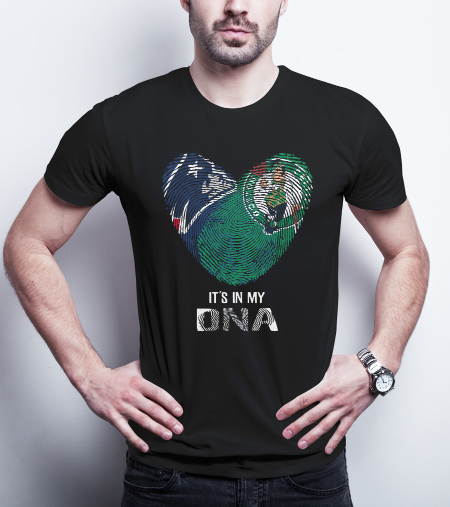 Patriots Celtics Heart DNA Fingerprint με τα λογὀτυπα των Patriots και Celtics T-Shirt