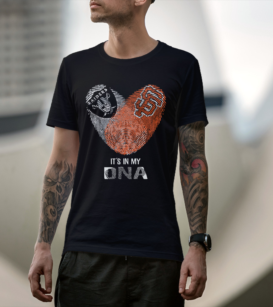 Raiders Giants It's In My DNA Fingerprint T-Shirt