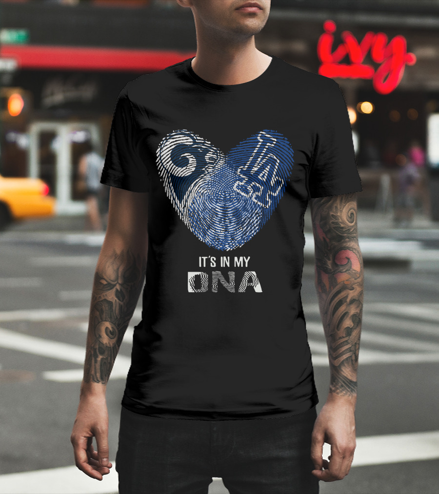 Rams Dodgers It's In My DNA Fingerprint Heart T-Shirt