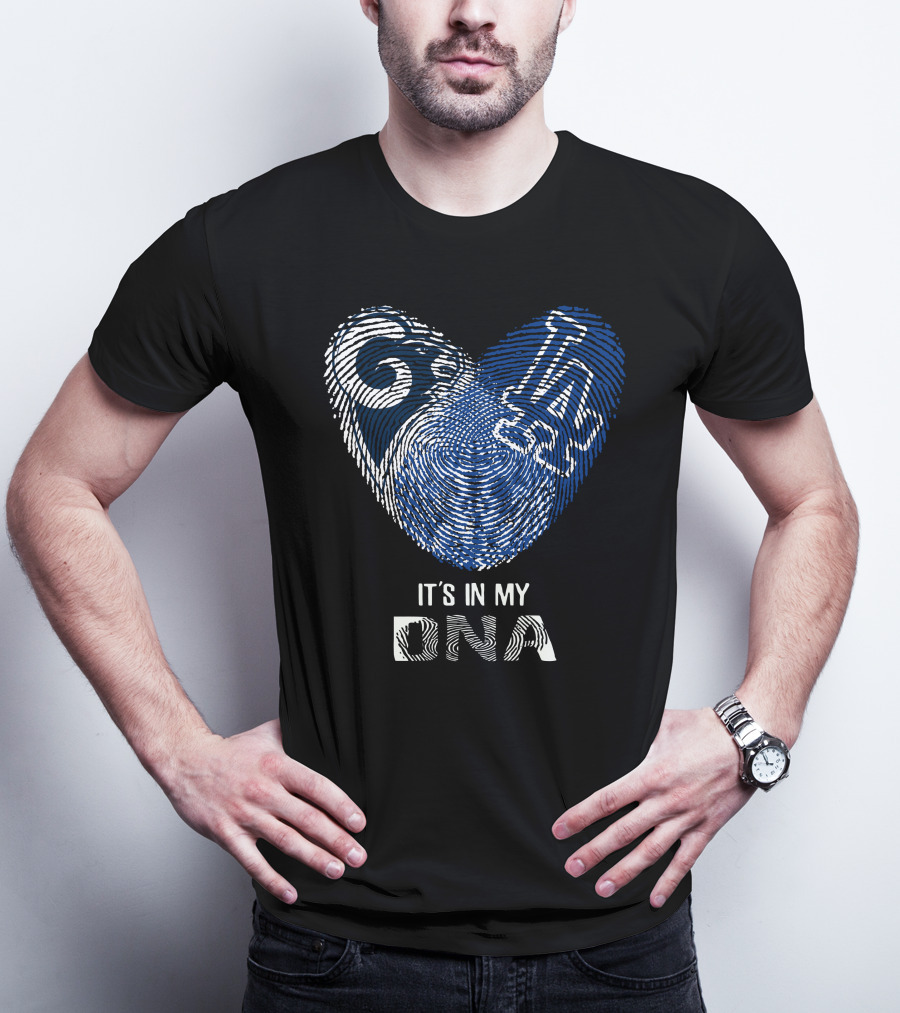 Rams Dodgers It's In My DNA Fingerprint Heart T-Shirt