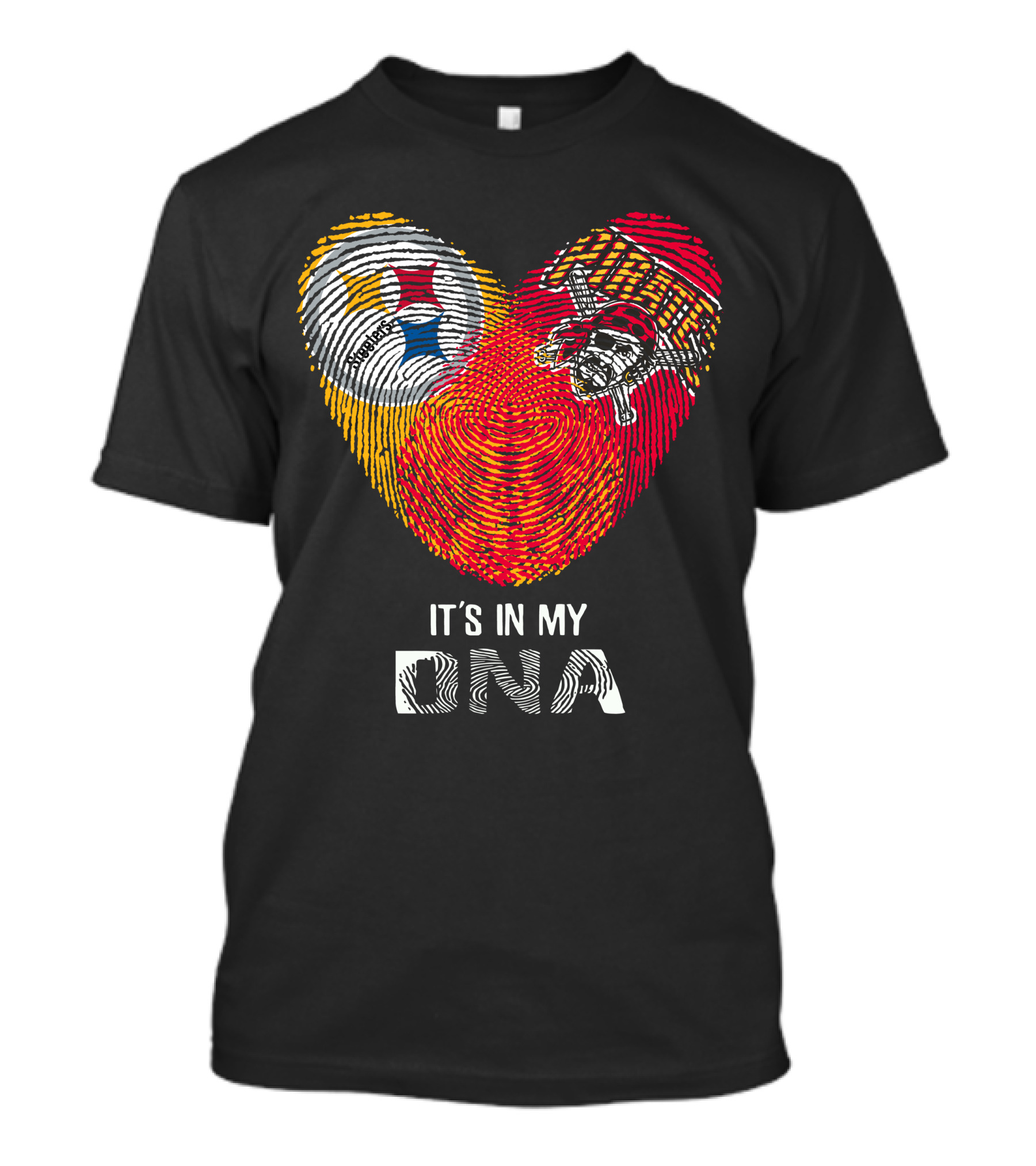 Steelers Pirates It’s In My DNA Fingerprint Heart T-Shirt