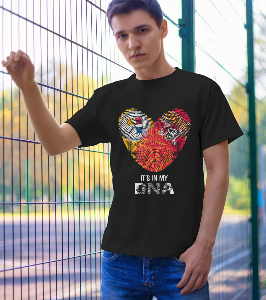 Steelers Pirates It’s In My DNA Fingerprint Heart T-Shirt