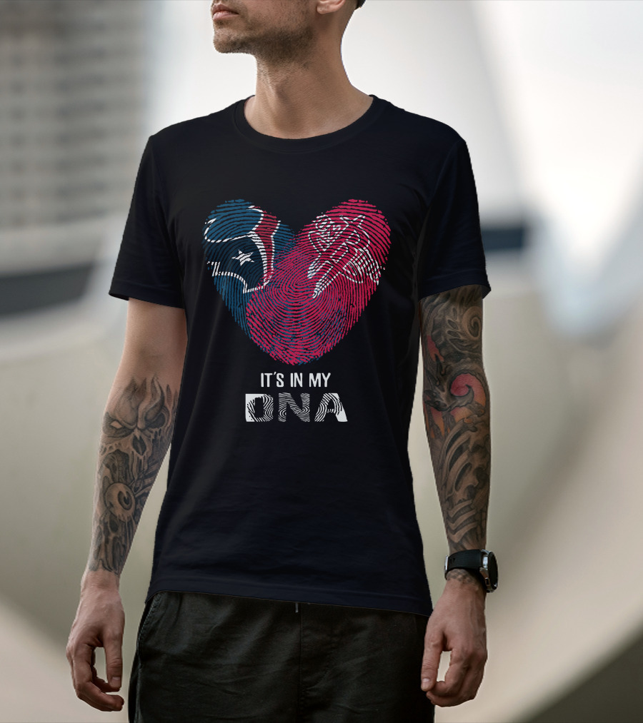 Texans Rockets Fingerprint Heart It's In My DNA T-Shirt
