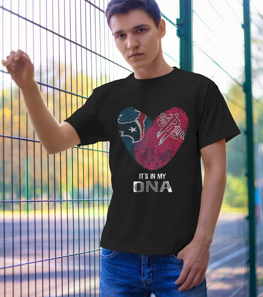 Texans Rockets Fingerprint Heart It's In My DNA T-Shirt