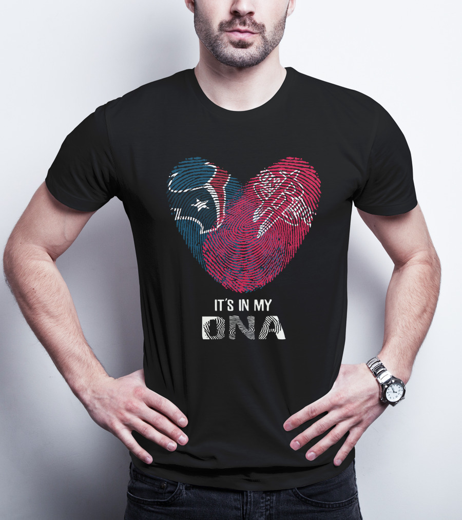 Texans Rockets Fingerprint Heart It's In My DNA T-Shirt