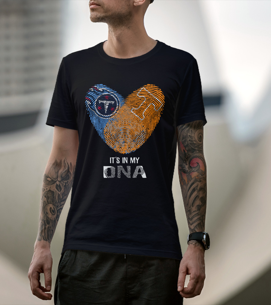 Tennessee Titans It's In My DNA Fingerprint Heart With Team T-Shirt