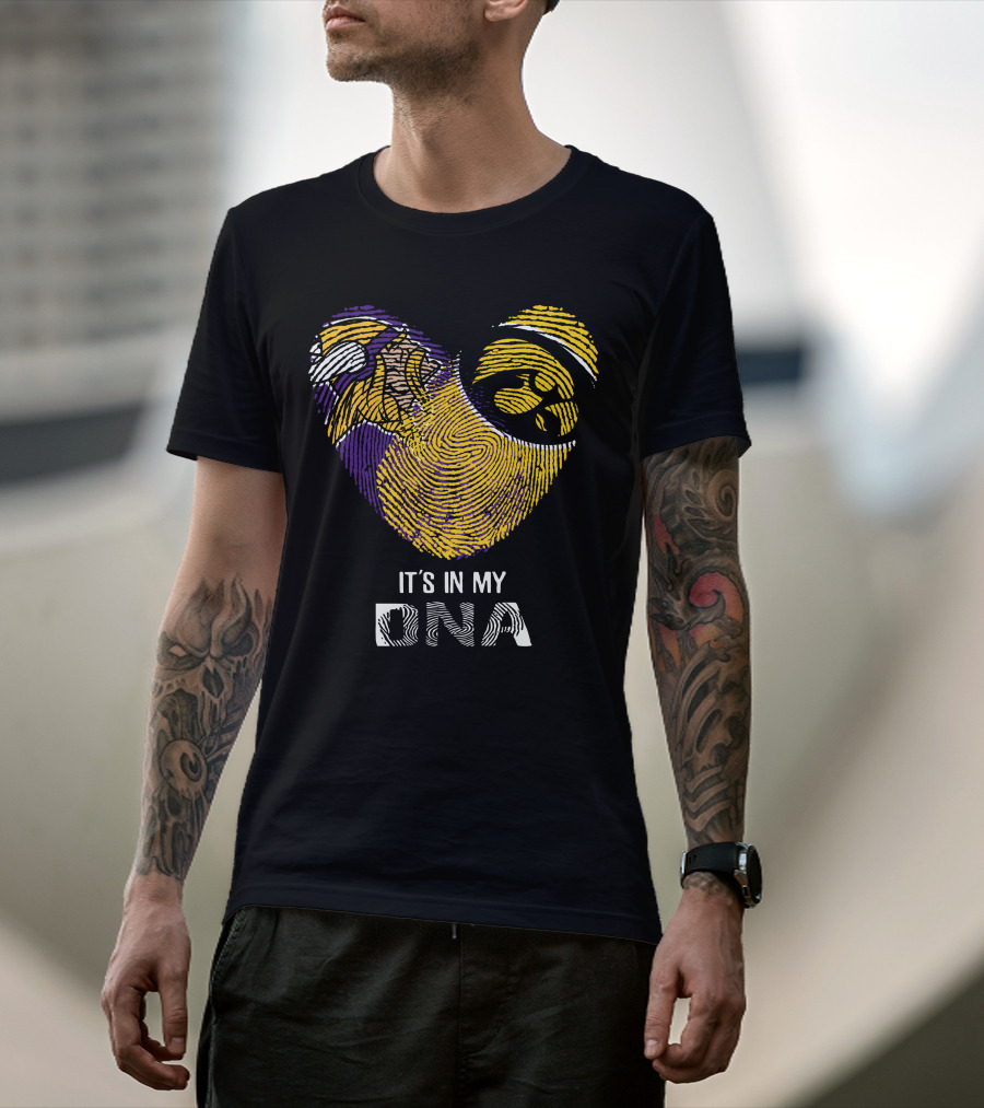 Vikings Iowa Hawkeyes It's In My DNA Fingerprint Football T-Shirt