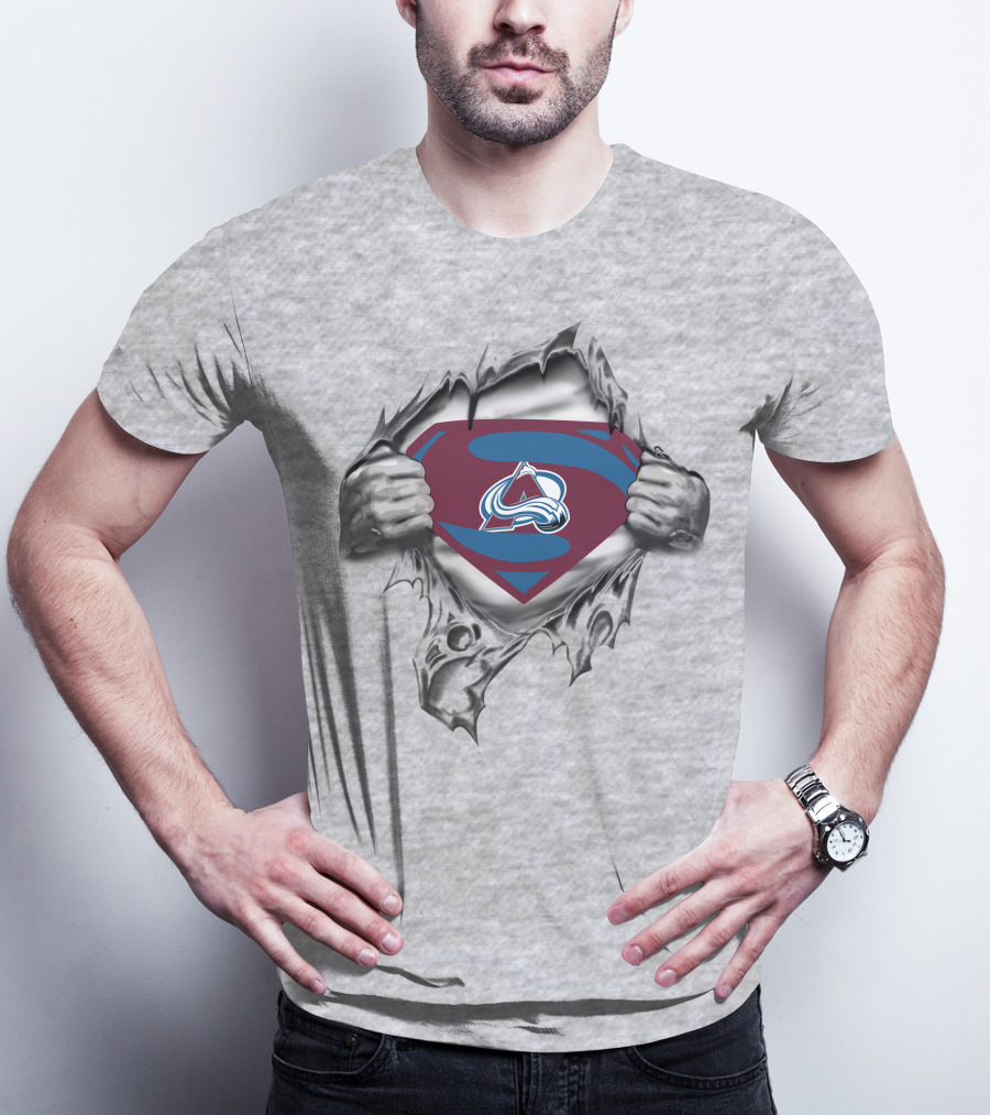 Colorado Avalanche Superman Logo Superhero T-Shirt