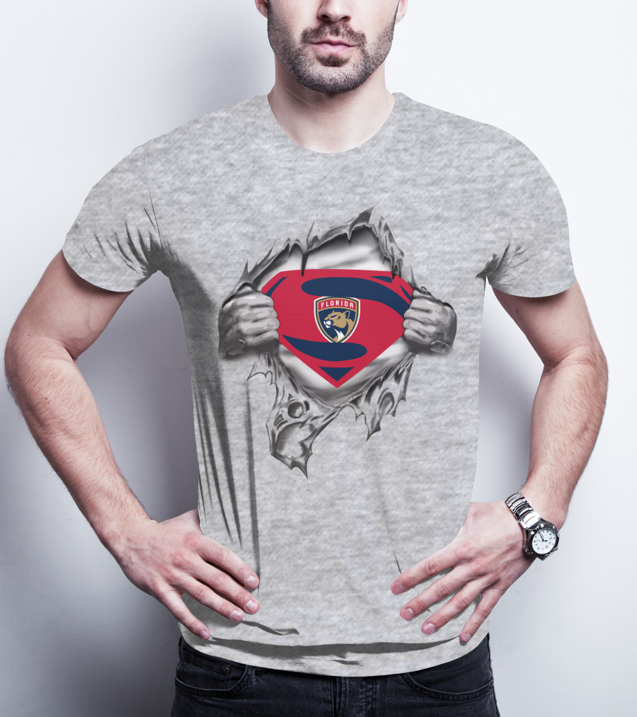 Florida Panthers Superman Shield T-Shirt