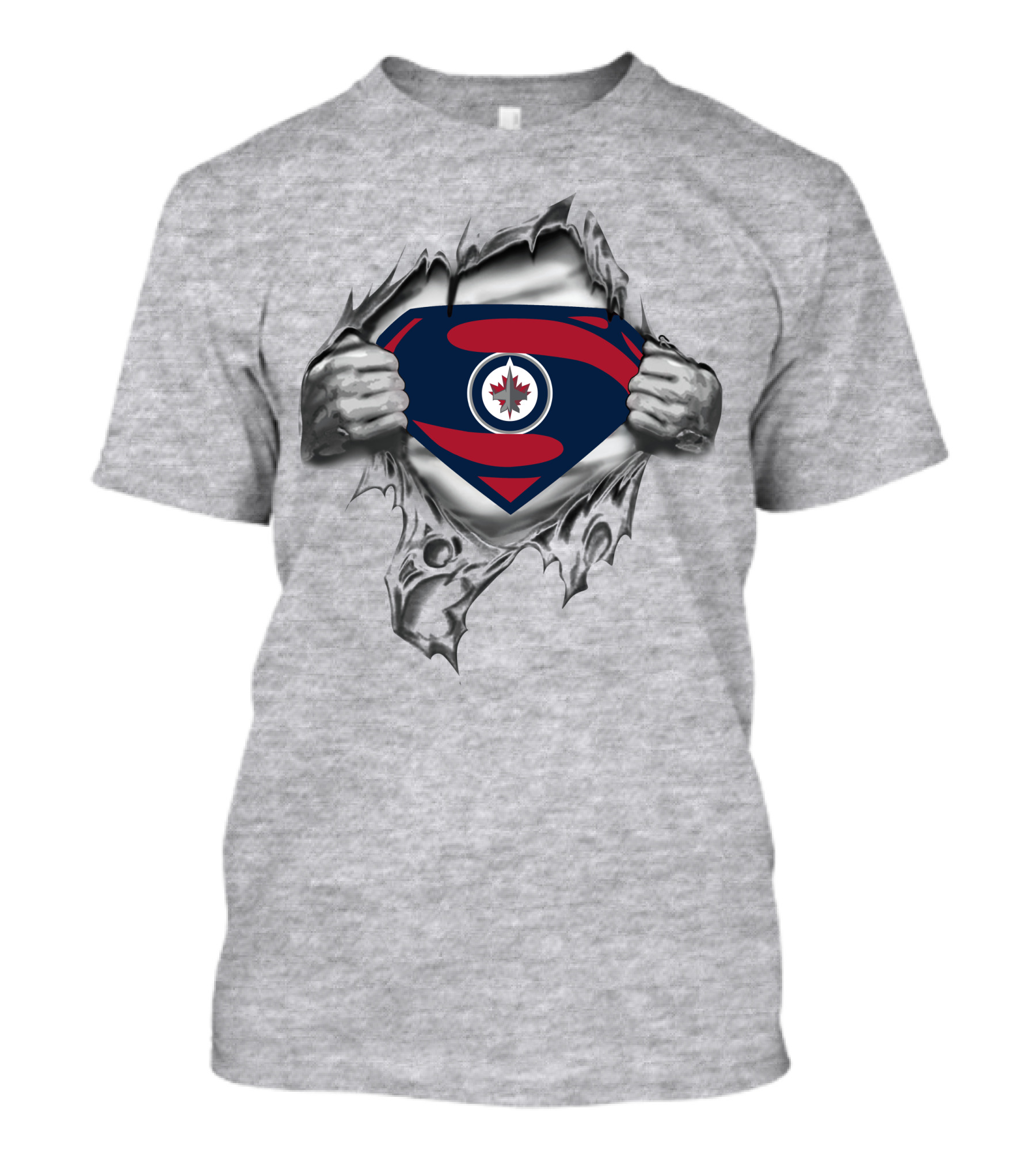 Winnipeg Jets Superman Logo Rip T-Shirt