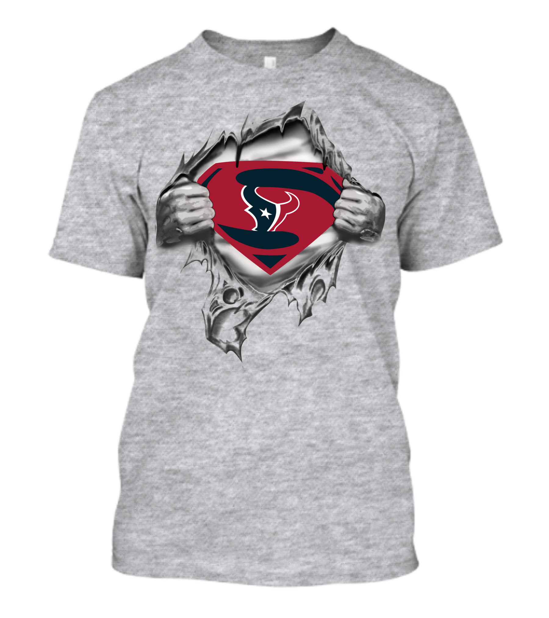 Superman Houston Texans Football Team Logo Fusion T-Shirt