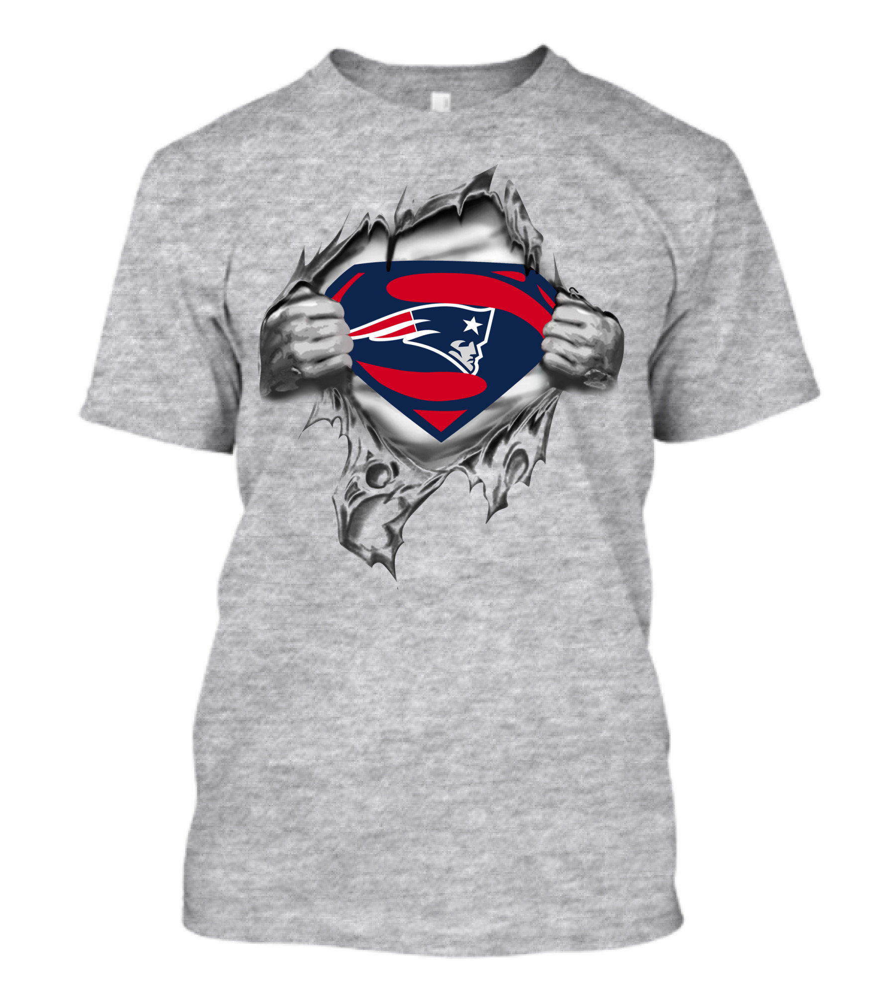 Patriots Logo Superhero Emblem With Tearing Hands T-Shirt
