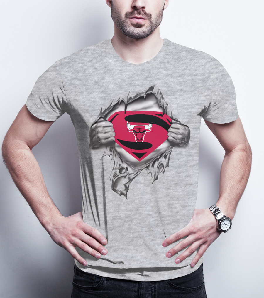 Chicago Bulls Superman Logo Bulls Emblem Superman Shield T-Shirt
