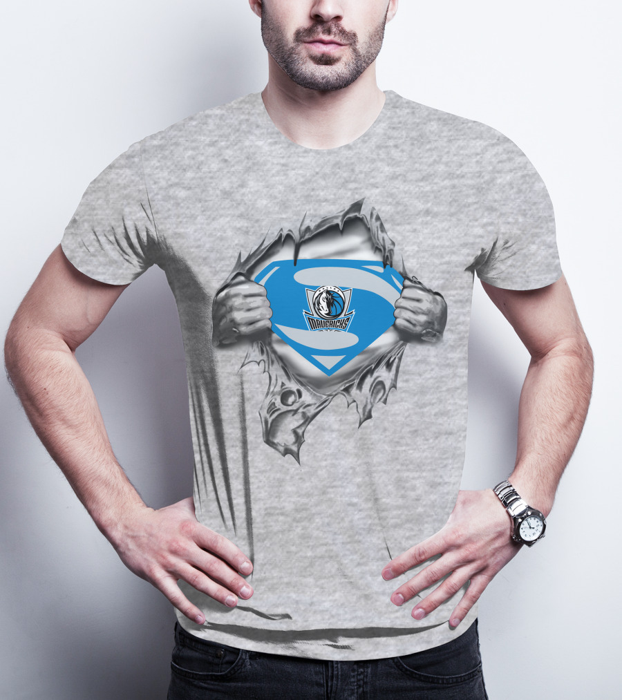 Dallas Mavericks Superman Logo Tear Hero T-Shirt