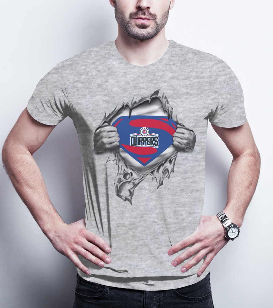 Los Angeles Clippers Superman Logo Emblem T-Shirt