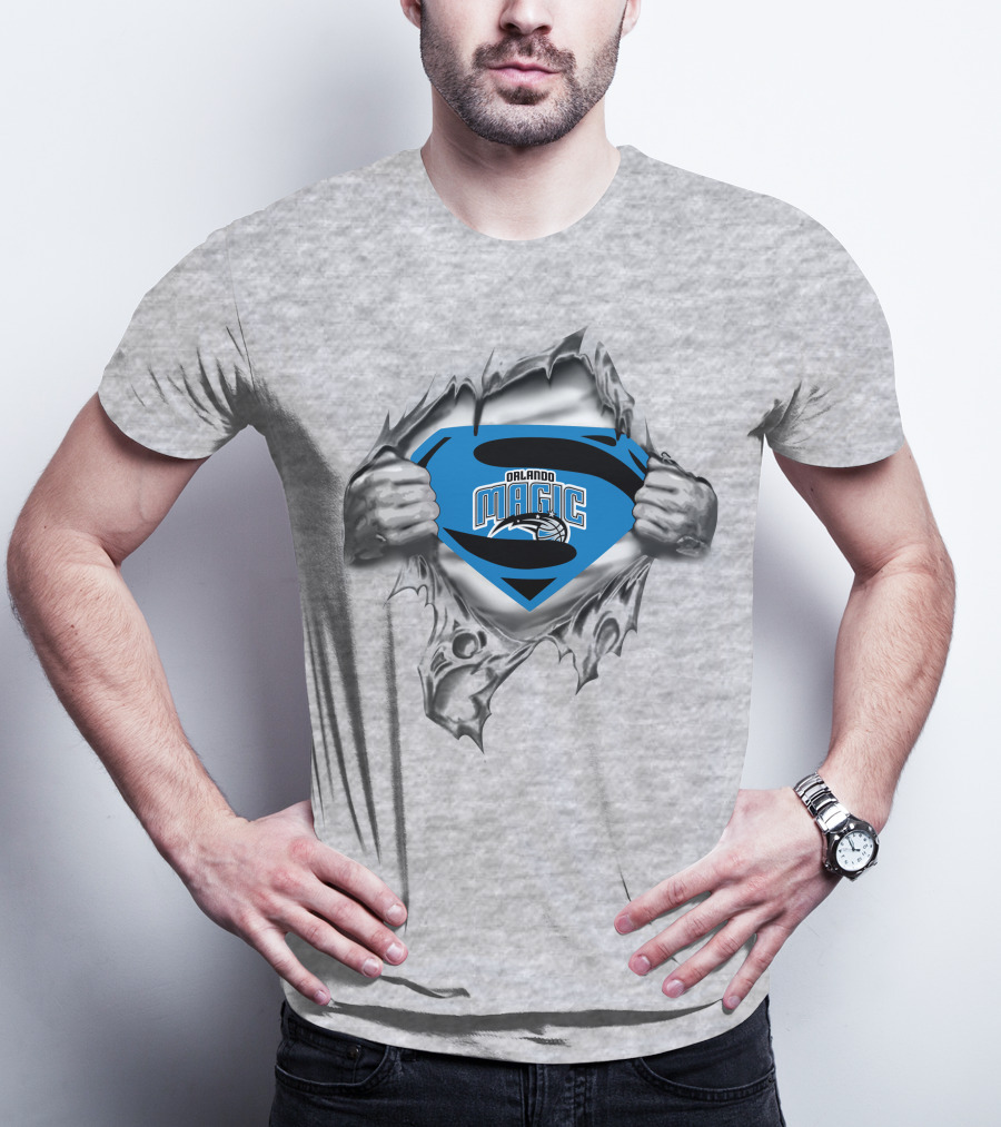 Orlando Magic Superman Logo Torn T-Shirt