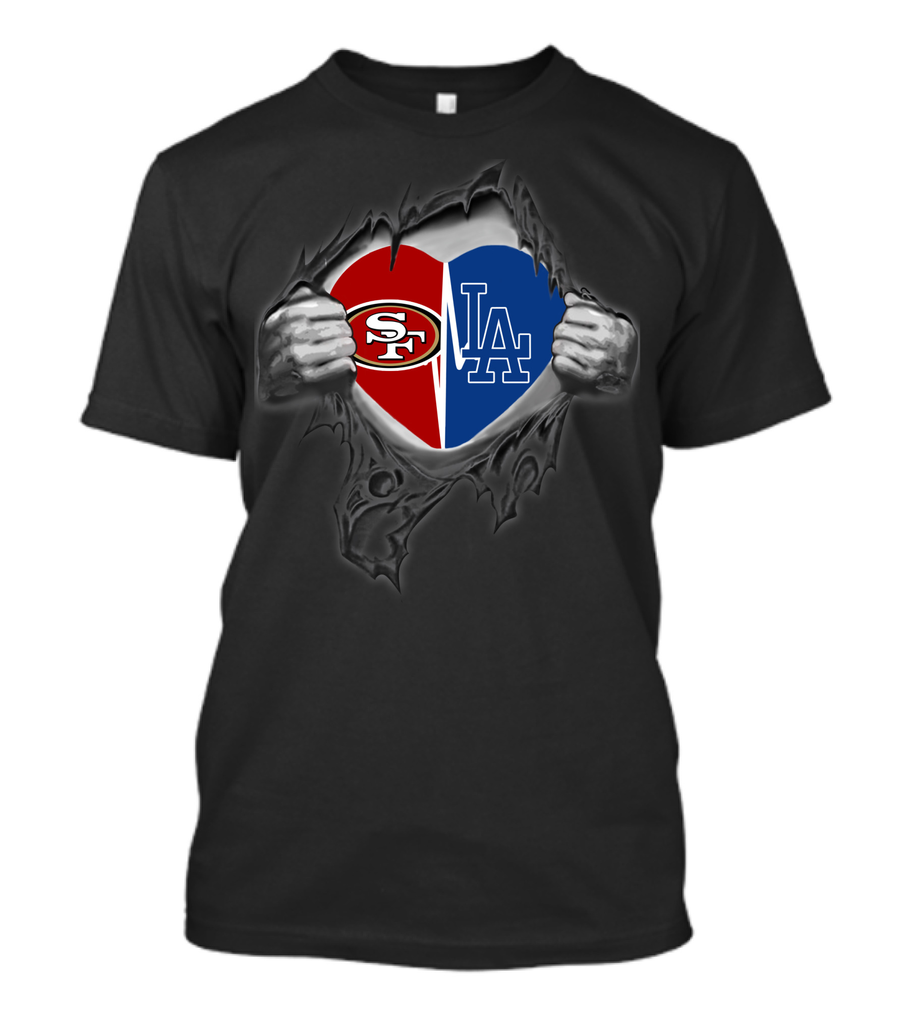 49ers LA Heart Logo Fusion T-Shirt