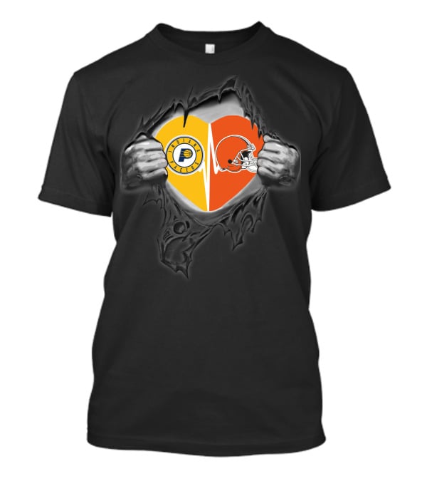 Browns Pacers Heartbeat Love Split T-Shirt