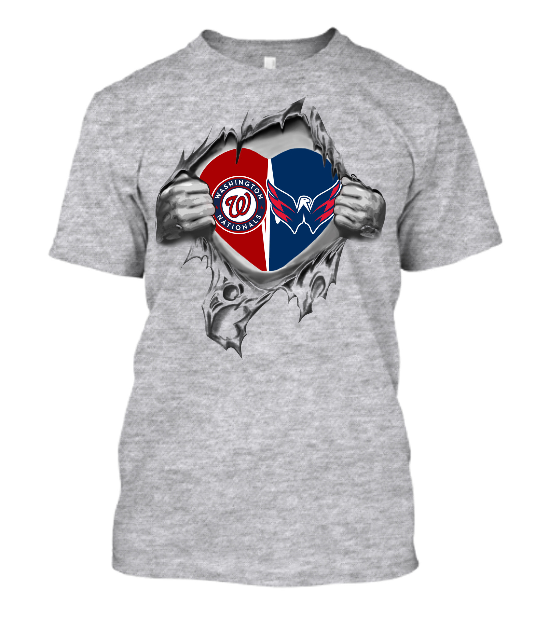 Washington Nationals Capitals Logo Split In Heart T-Shirt