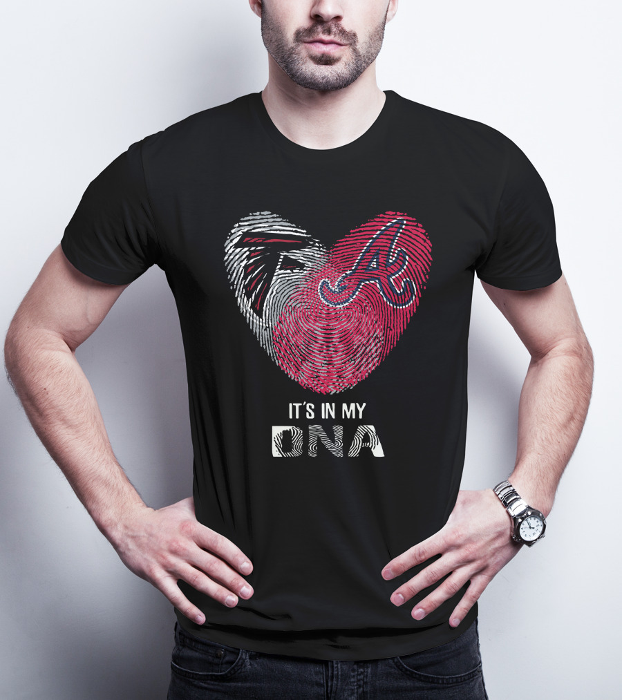 Falcons Braves It's In My Dna Fingerprint Heart T-Shirt