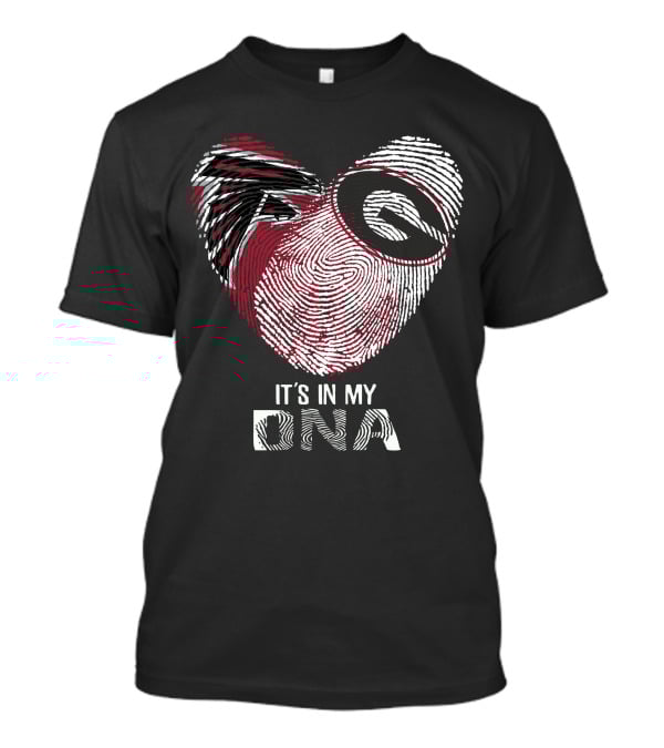 Falcons Bulldogs Heart It's In My Dna Fingerprint T-Shirt