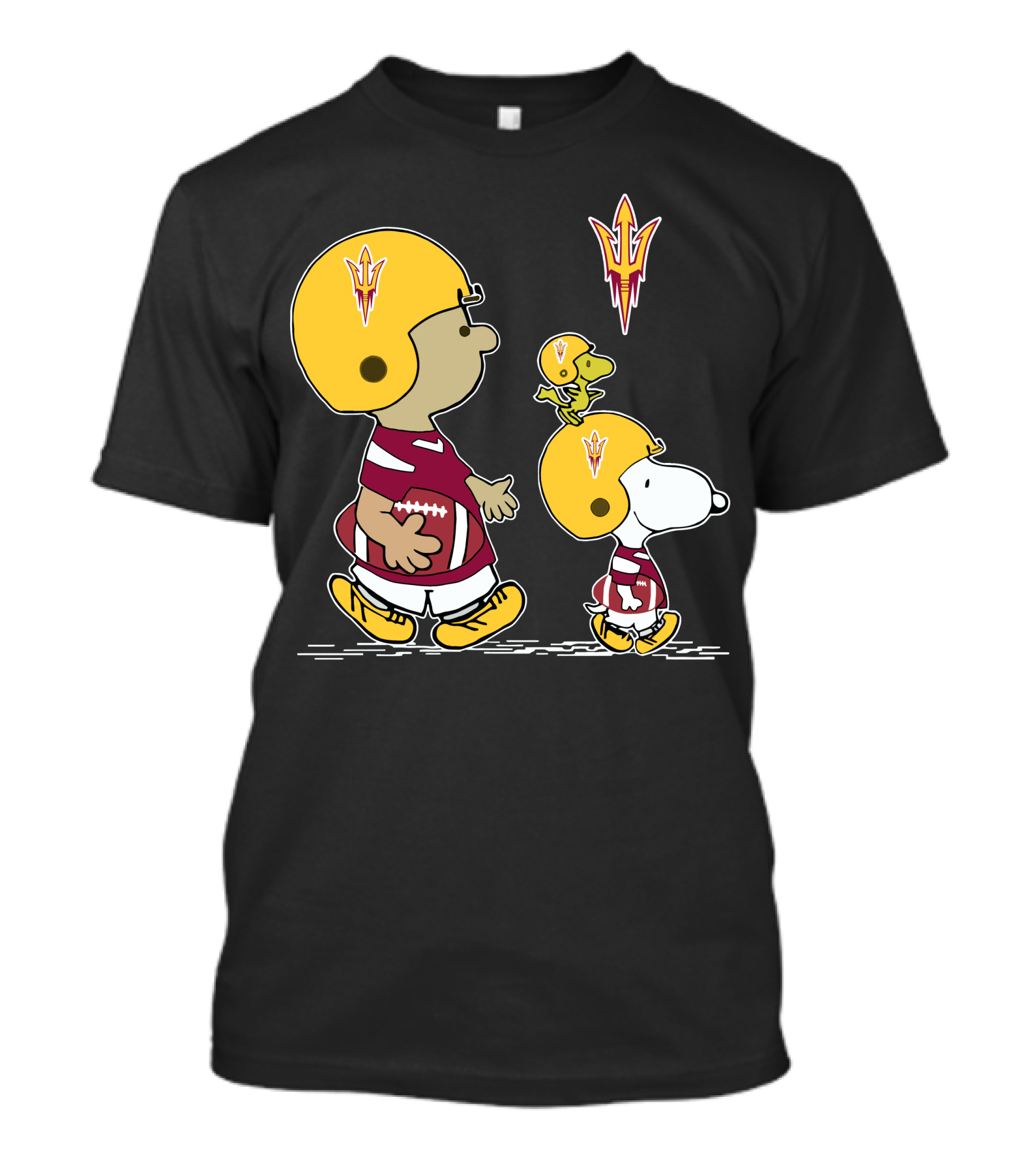 Arizona State Sun Devils Snoopy And Woodstock Football Helmets T-Shirt