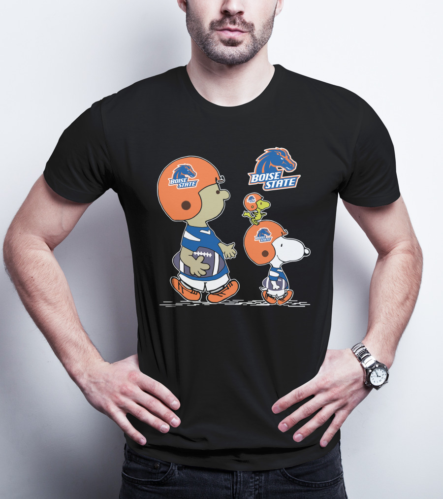 Boise State Broncos Snoopy And Woodstock Football Adventure T-Shirt