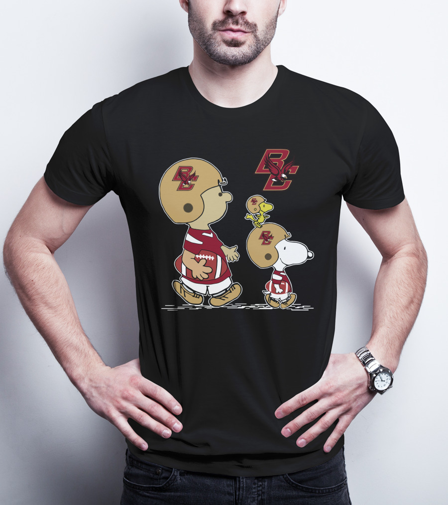 Boston College Eagles Snoopy And Woodstock Football Team Spirit T-Shirt