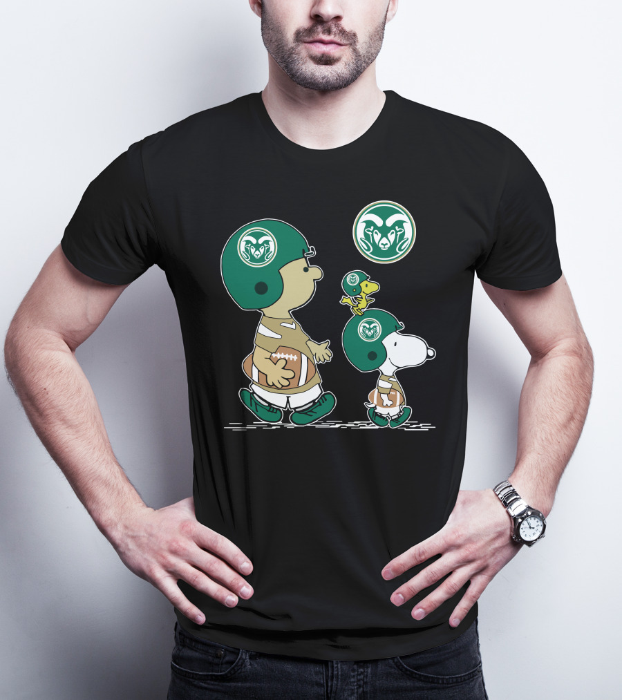 Colorado State Rams Football Snoopy And Woodstock Team Helmet T-Shirt