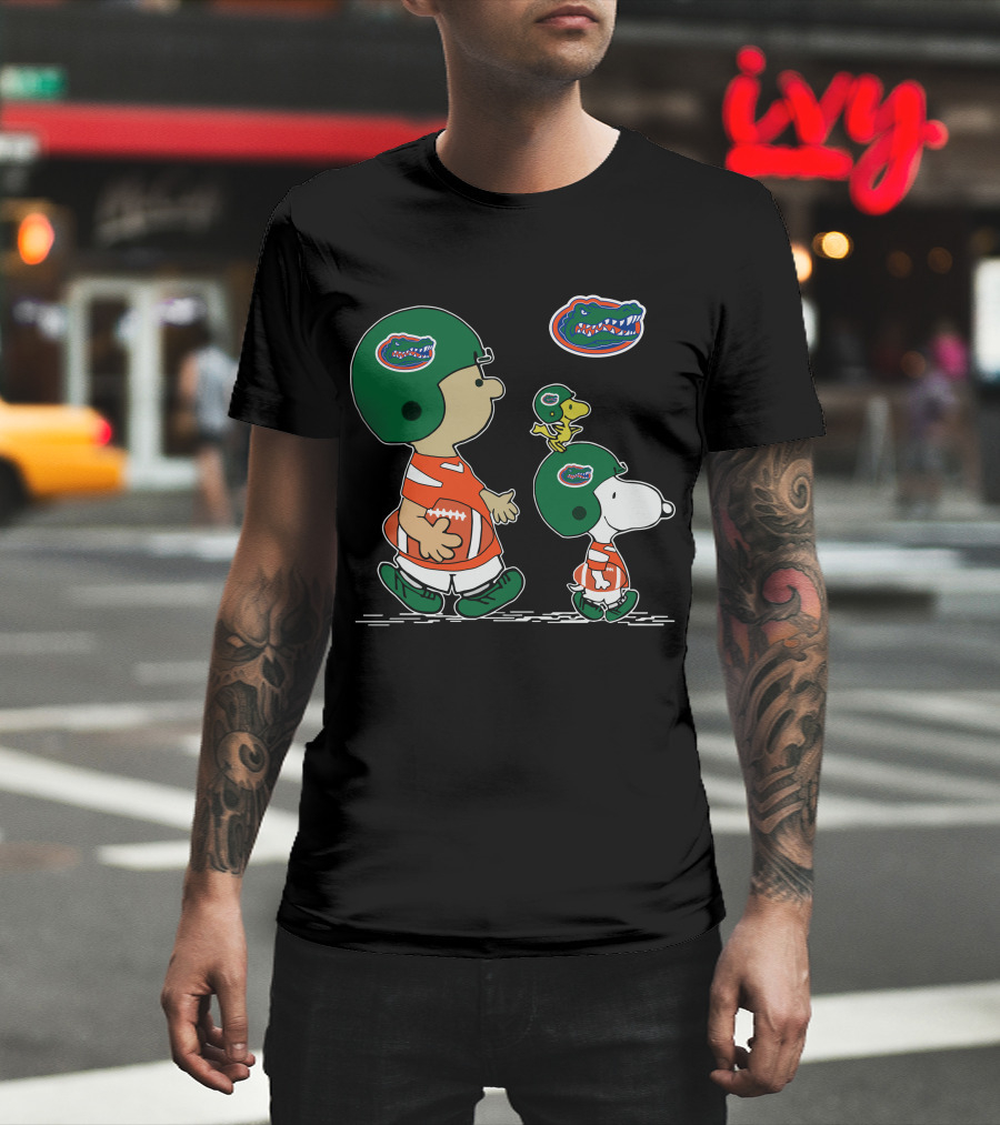 Florida Gators Snoopy And Woodstock Football Team Fan Gear T-Shirt