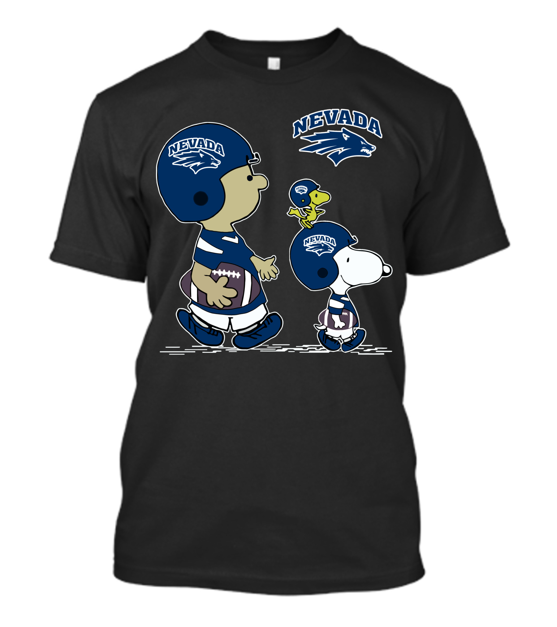 Nevada Wolf Pack Snoopy Football Peanuts Characters T-Shirt