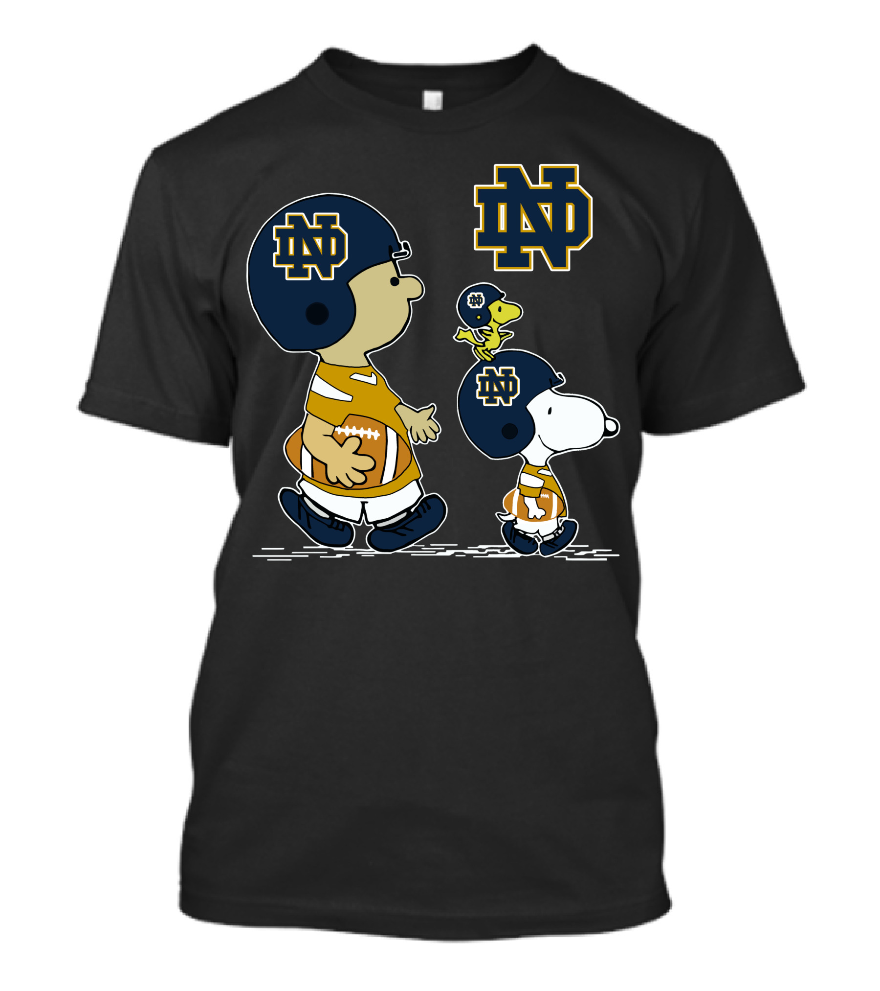 Notre Dame Football Snoopy And Woodstock In Helmets T-Shirt