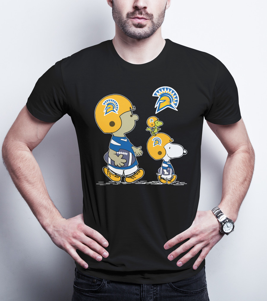 San Jose State Spartans Snoopy And Woodstock Football Helmet T-Shirt
