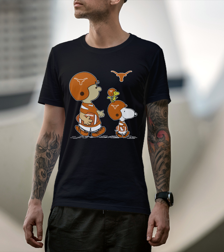Texas Longhorns Football Snoopy And Woodstock Charlie Brown Peanuts T-Shirt