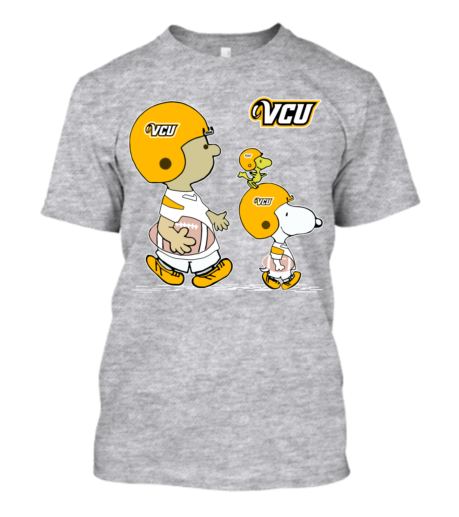VCU Football Snoopy And Woodstock In Helmets T-Shirt