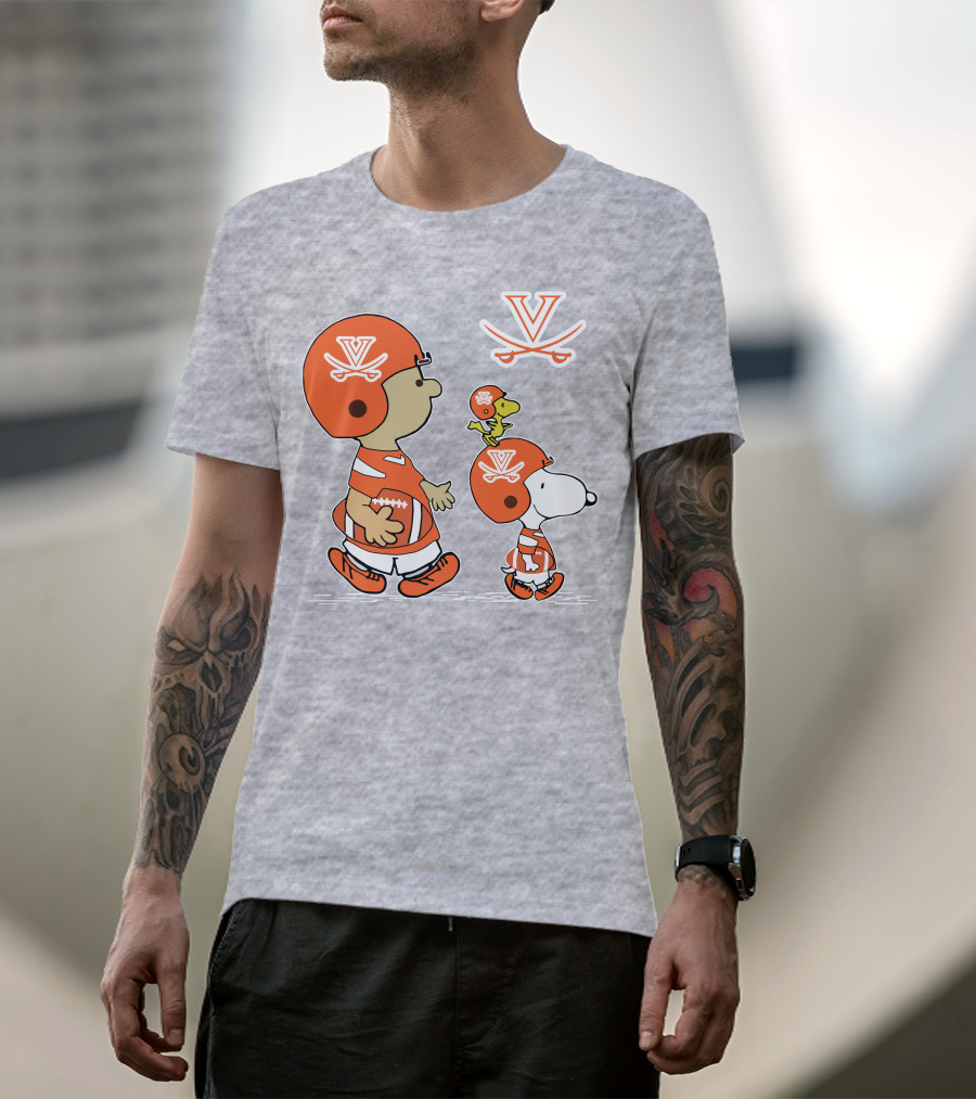 Virginia Cavaliers Snoopy Charlie Brown Football Peanuts T-Shirt