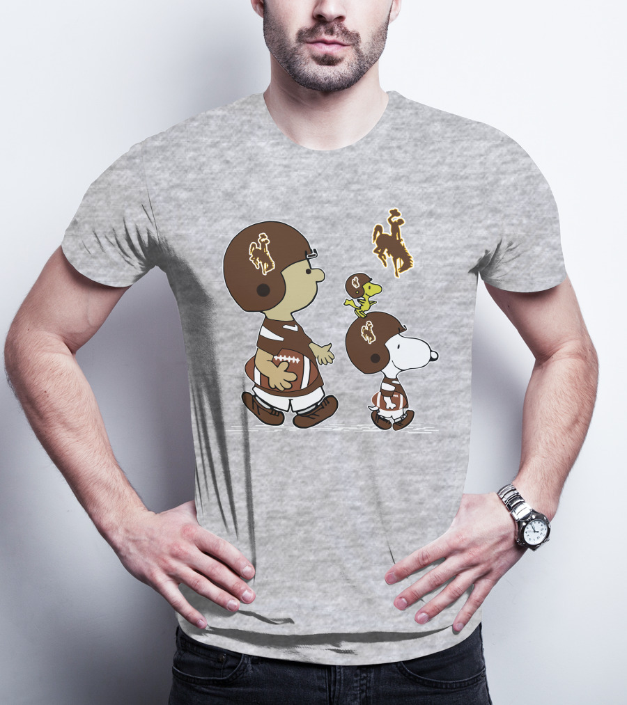 Wyoming Cowboys Peanuts Characters Football T-Shirt