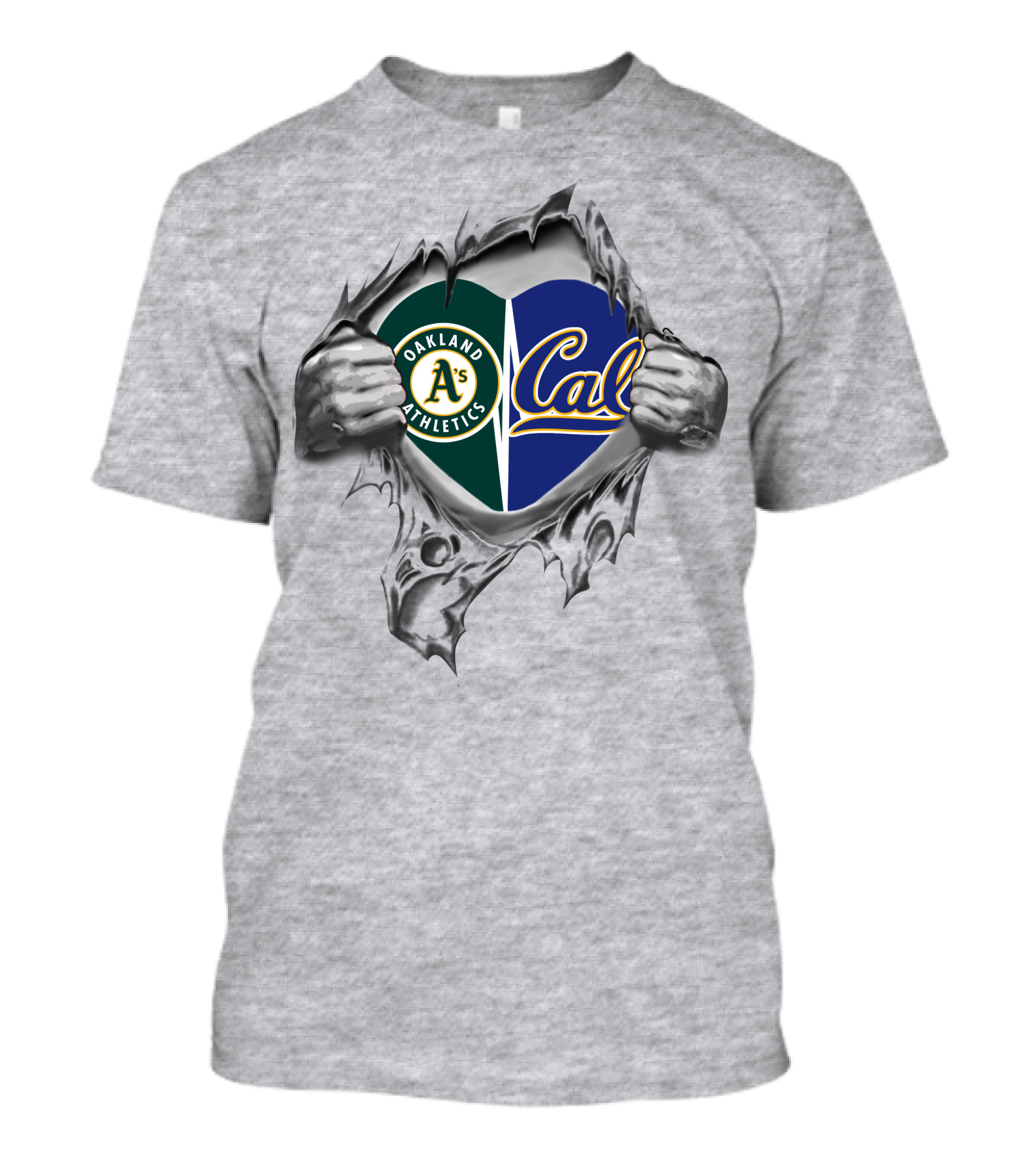 Oakland Athletics Cal Berkeley Split Heart Rip T-Shirt
