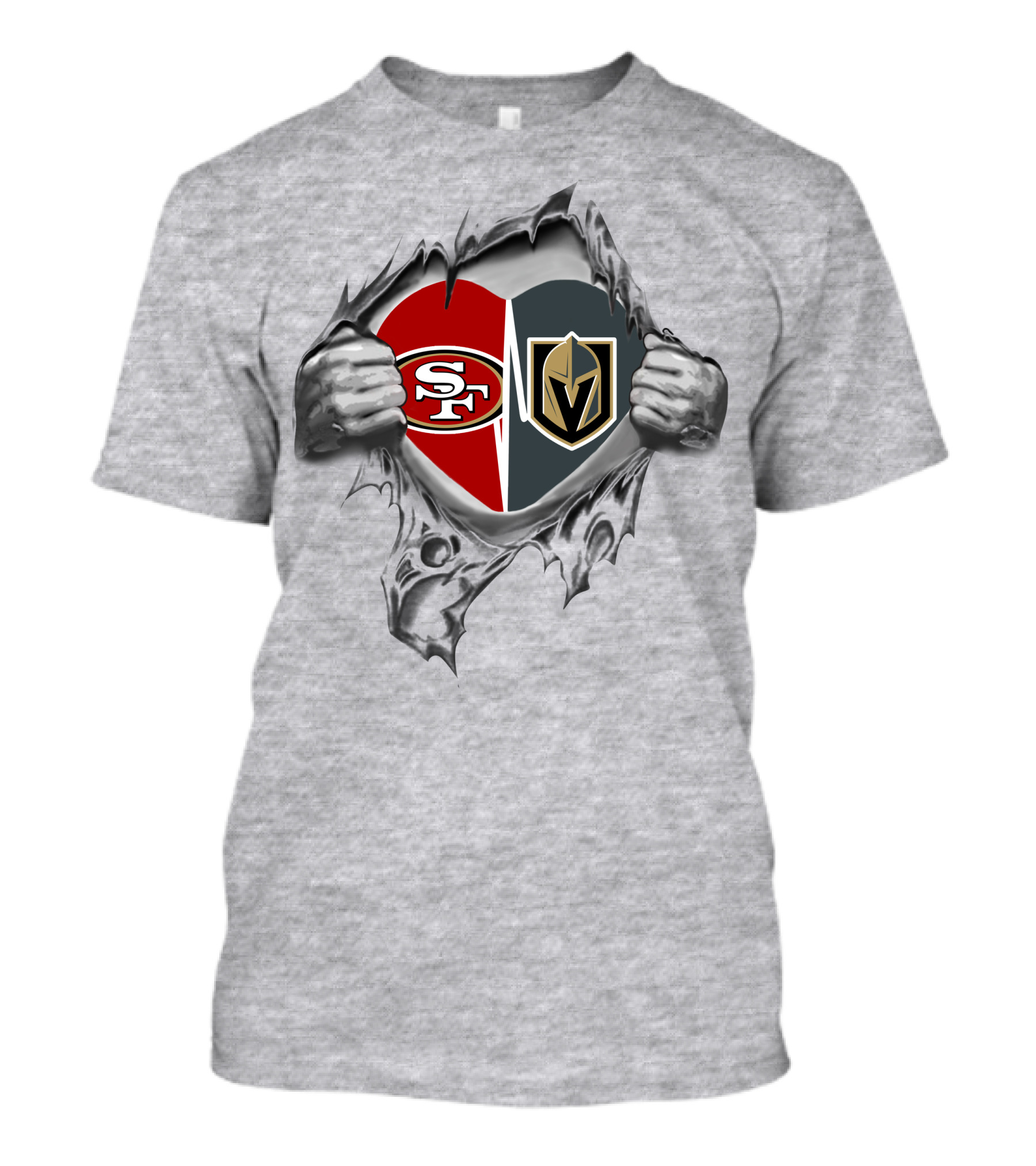 SF 49Ers Vegas Golden Knights Heart T-Shirt