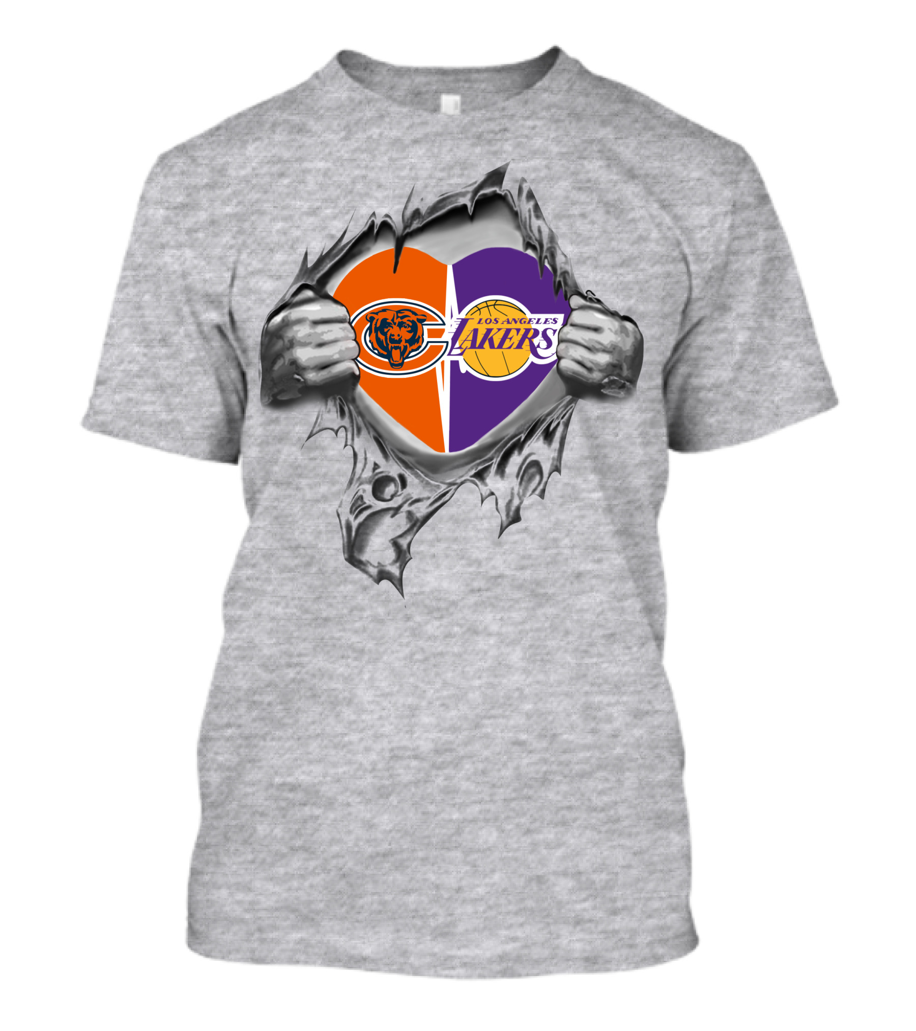 Bears Lakers Logo Heart T-Shirt