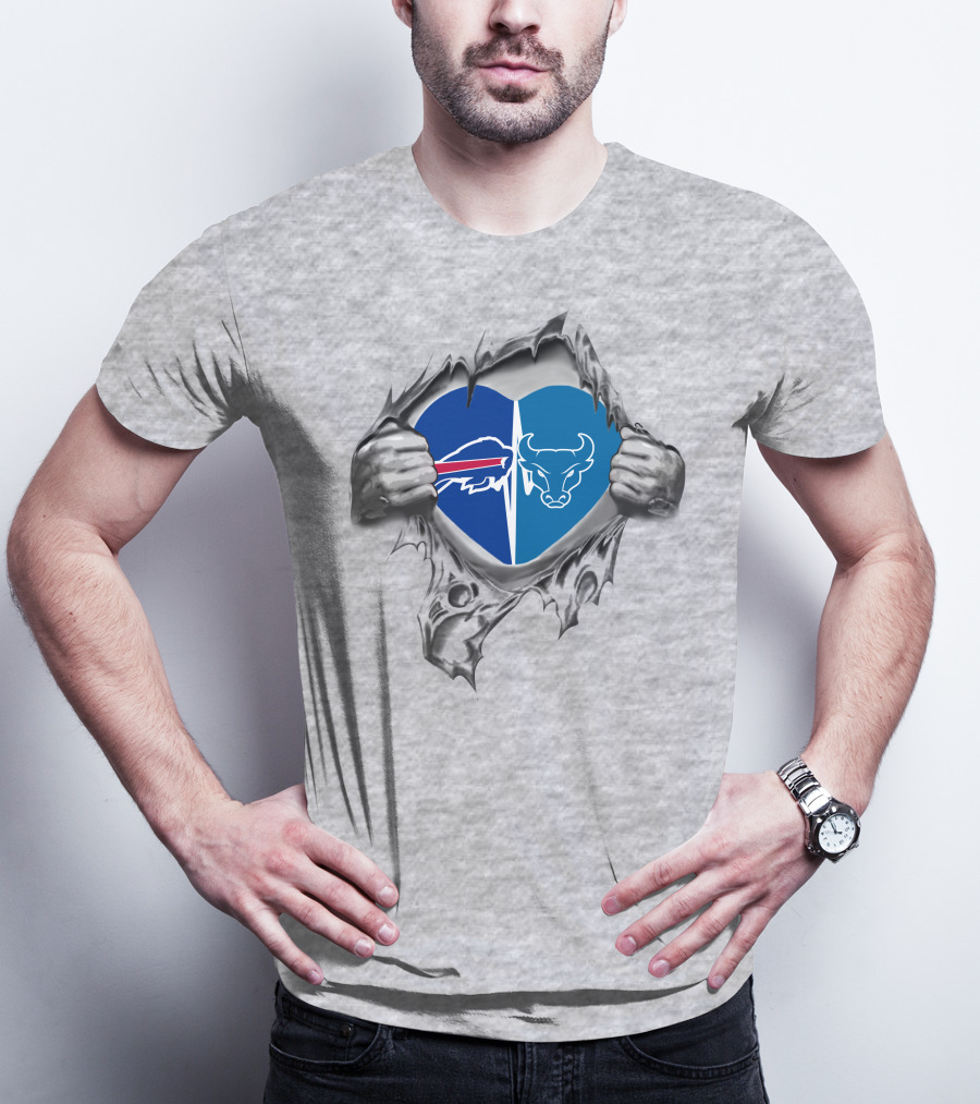 Bills Buffalo Bulls Heart Tear Elements T-Shirt