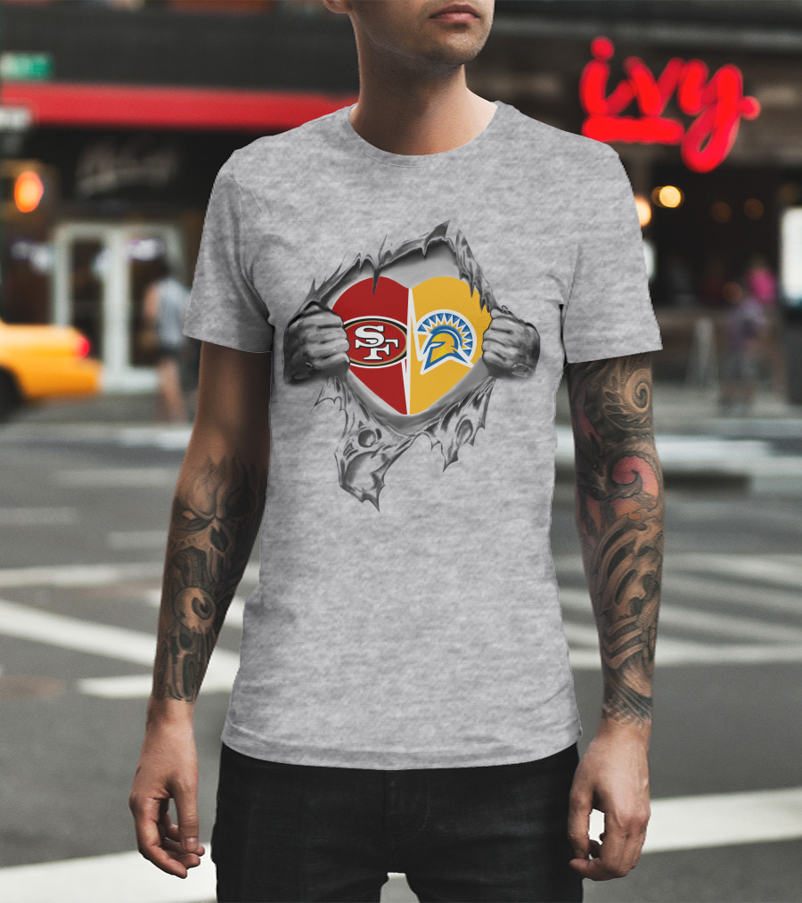 Sf 49Ers San Jose State Spartans Heart Of Loyalty And Pride T-Shirt