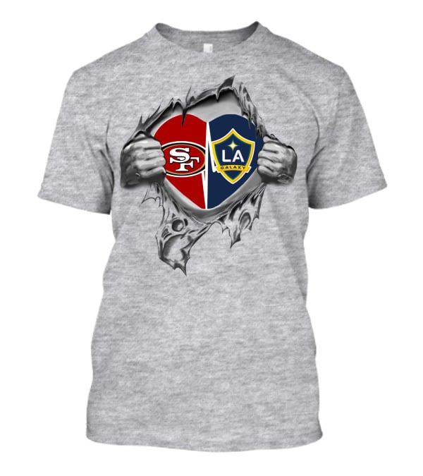 SF 49ers LA Galaxy Heart Symbol With Sports T-Shirt