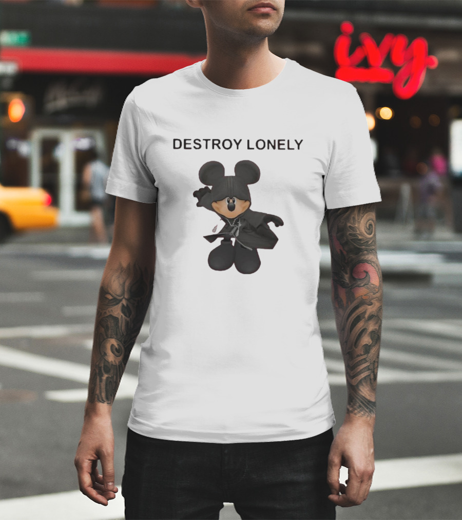 Destroy Lonely Mickey Mouse Black T-Shirt