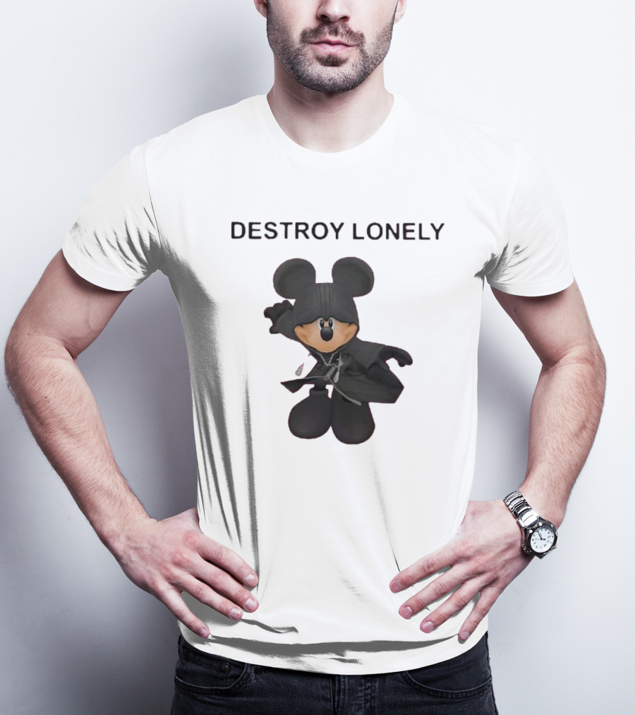Destroy Lonely Mickey Mouse Black T-Shirt